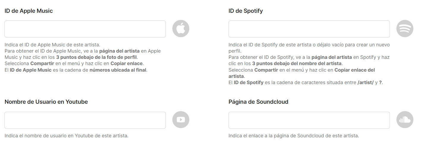 Añadir el Artist ID en la plataforma – RYLTY